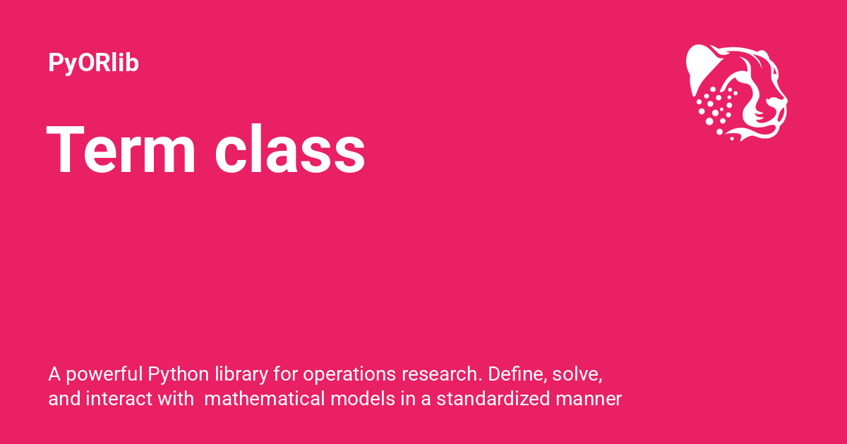Term class - PyORlib