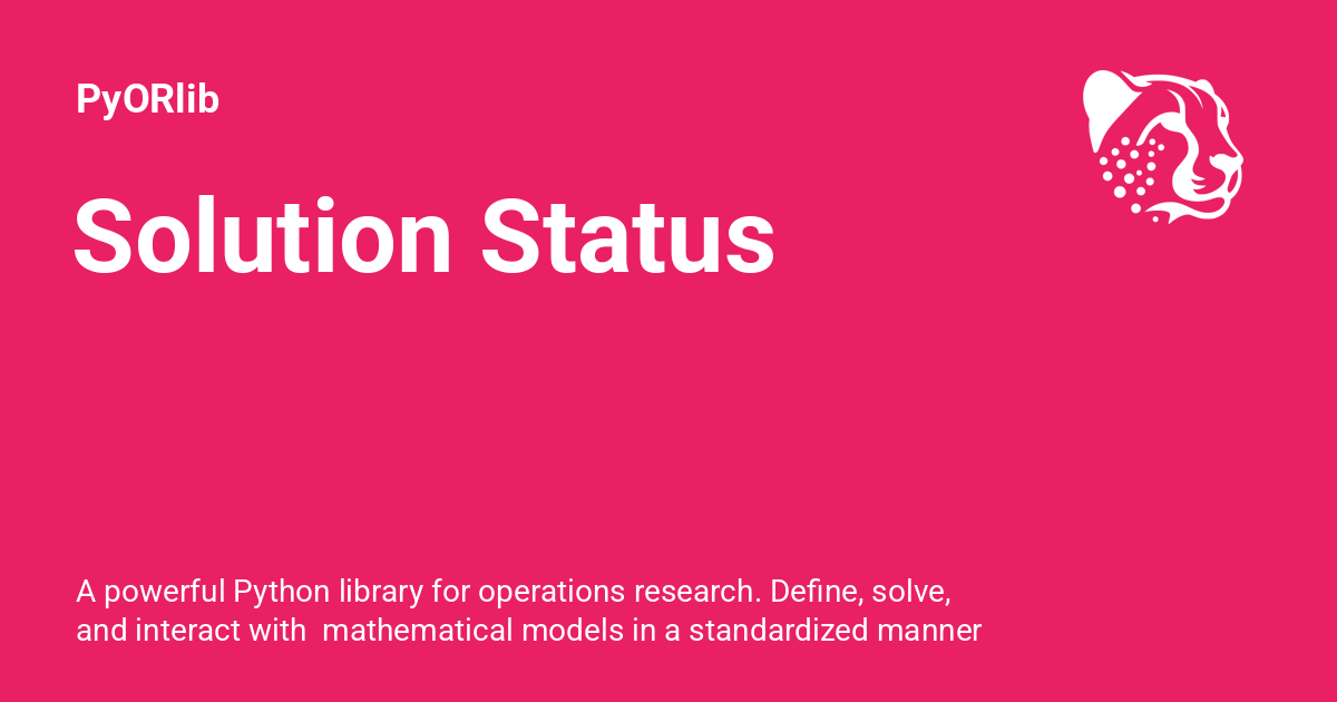 Solution Status - PyORlib