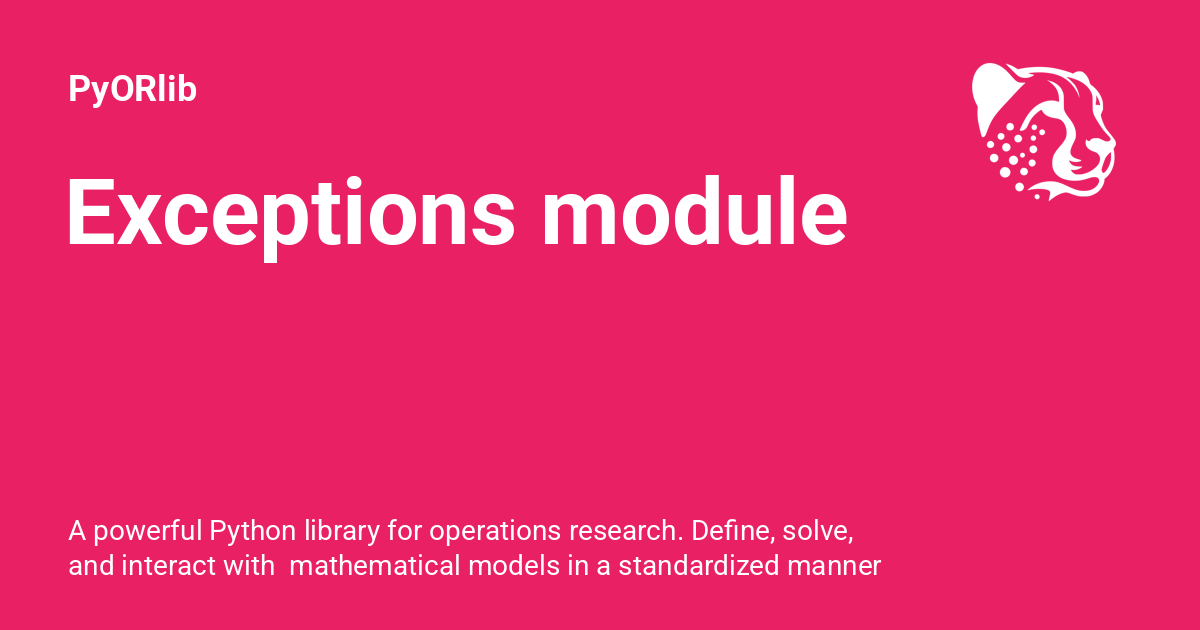 Exceptions module - PyORlib