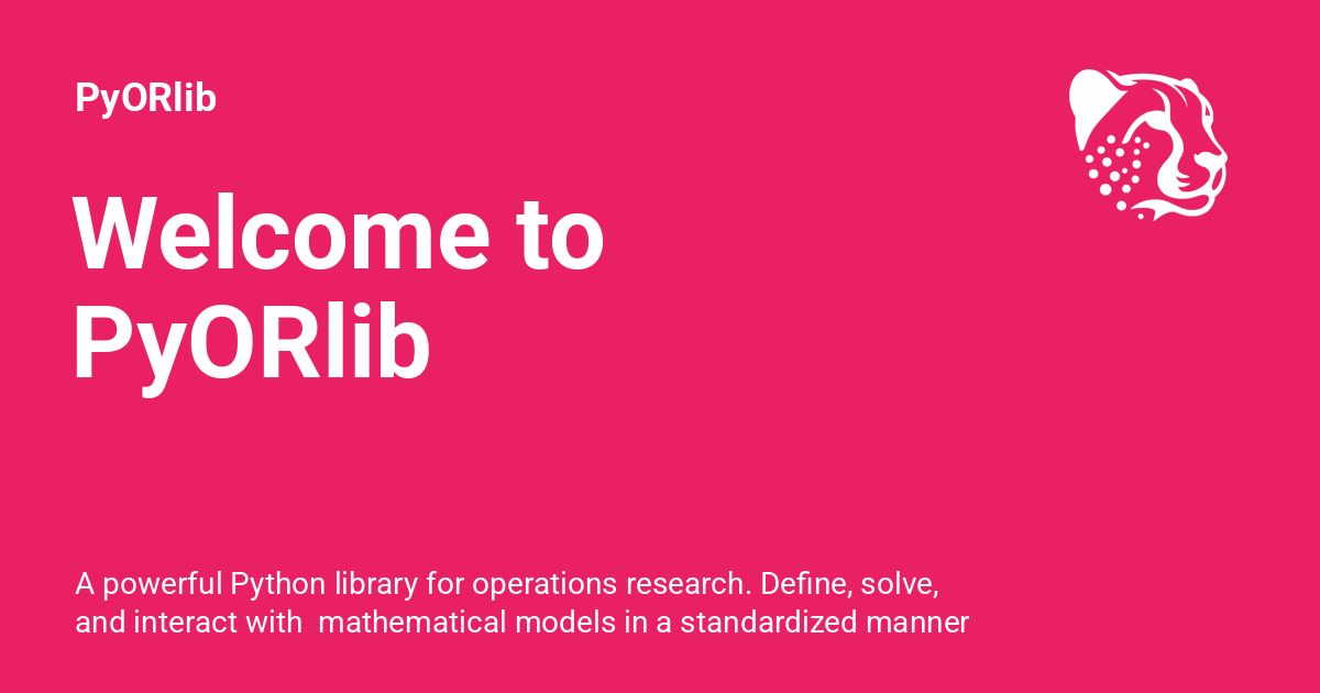 Welcome to PyORlib - PyORlib